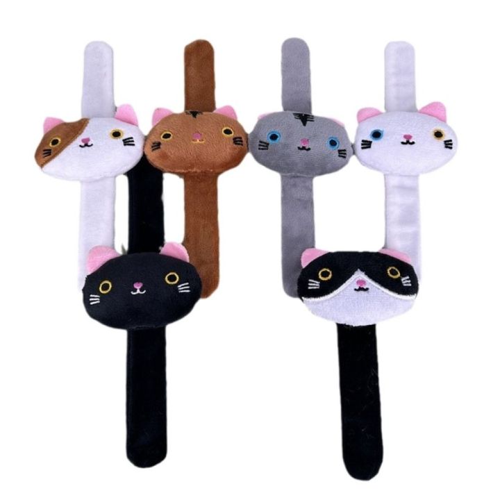 Stuffed Animals Simulation Plush Cat Slap Band Wrist Style Pink Slap ...