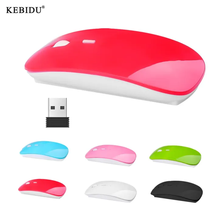 Kebidu Ultra-Thin Wireless Mouse - 2.4Ghz Slim Optical Mice with USB ...