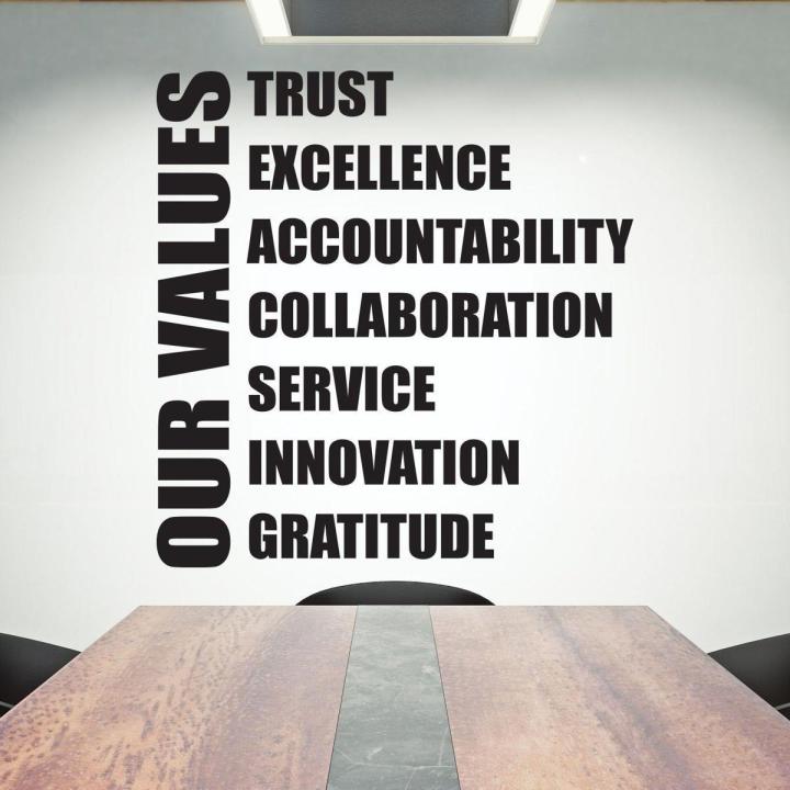 Our Values Rules Chart design Self adhesive Wall sticker Decal for ...