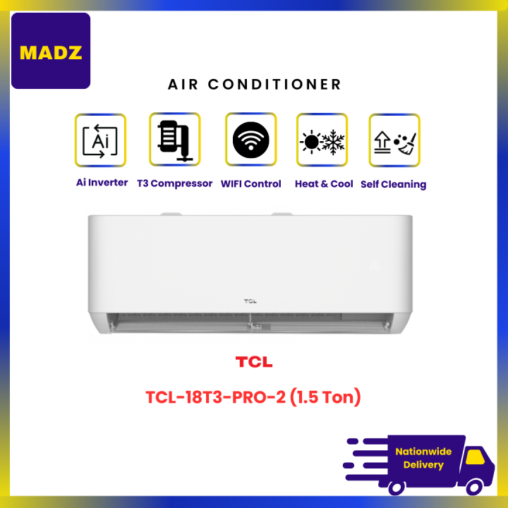 TCL-TAC-18T3-PRO-2 DC Inverter 1.5 Ton AC - T3 Compressor Pro Series ...