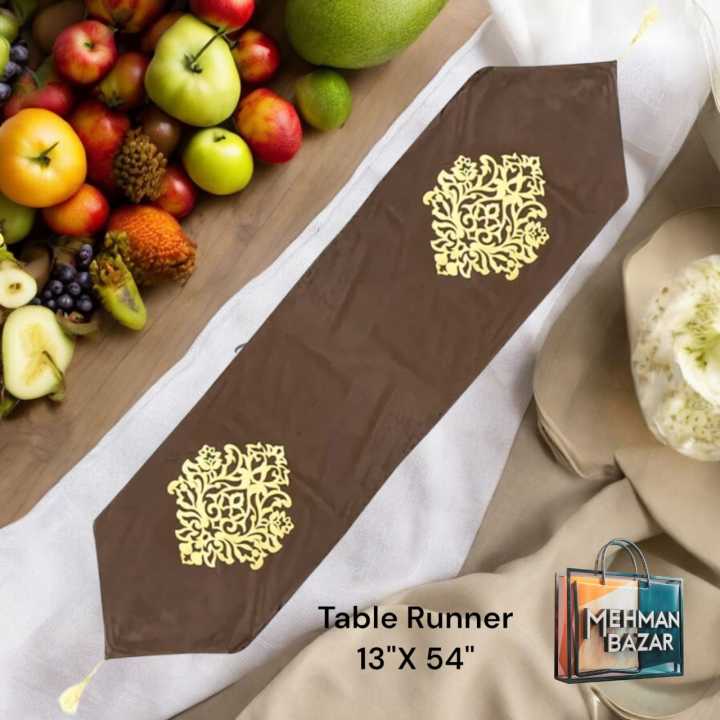 13''X 45" Luxury Velvet Table Runner For Dressing Dinning Laser Cut ...