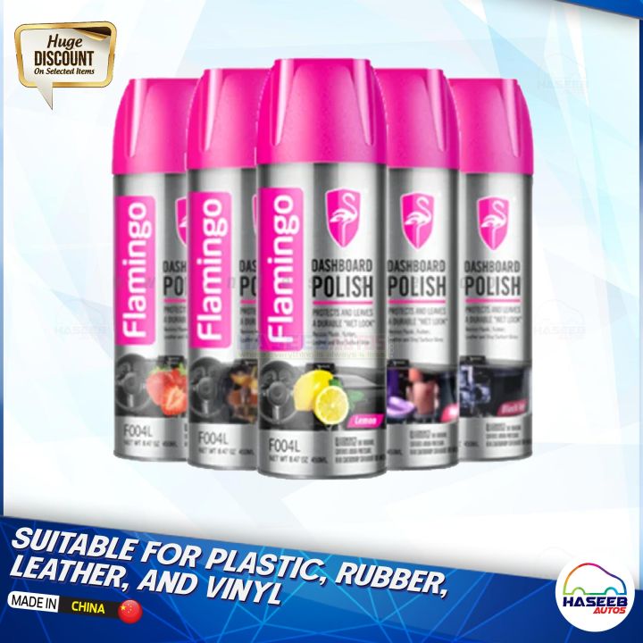 Flamingo Dashboard Polish Spray WET LOOK 1pc | MULTIPLE Fragrance 450ML ...