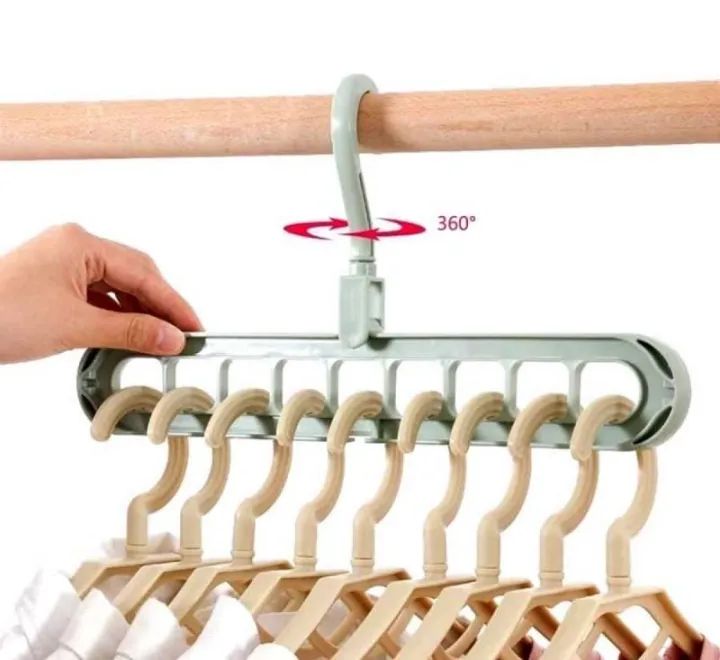 9-hole Space Saving Hanger 360 Rotating Magic Hanger Multi-function ...
