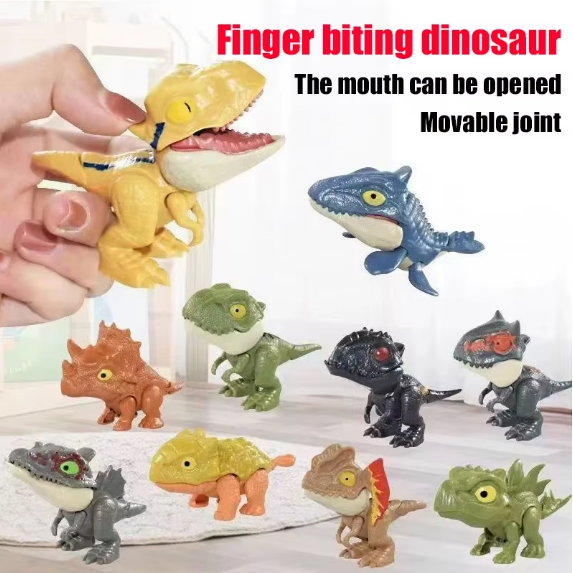 1PCS Jurassic World Finger bite Dinosaur Tyrannosaurus Fish Lion Model ...