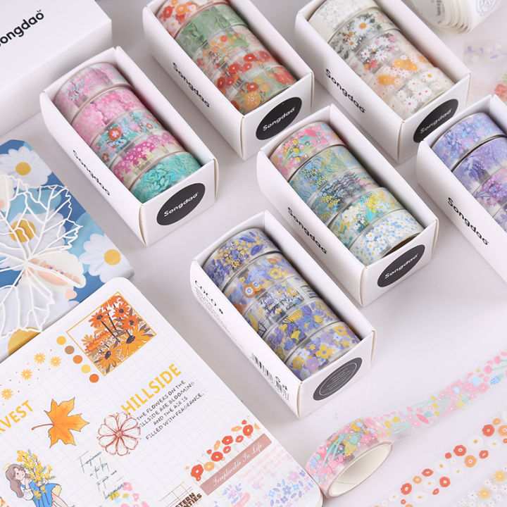 RHS Online 5 Rolls Flower Language Series Transparent PET Tape ...