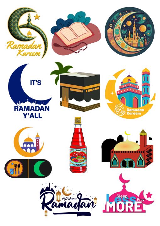 Ramadan stickers for laptop, mobile back, water bottles, notebook etc ...