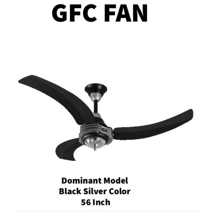 GFC Ceiling Fan Dominant Model Copper Winding Black Silver 56 Inch | Daraz.pk