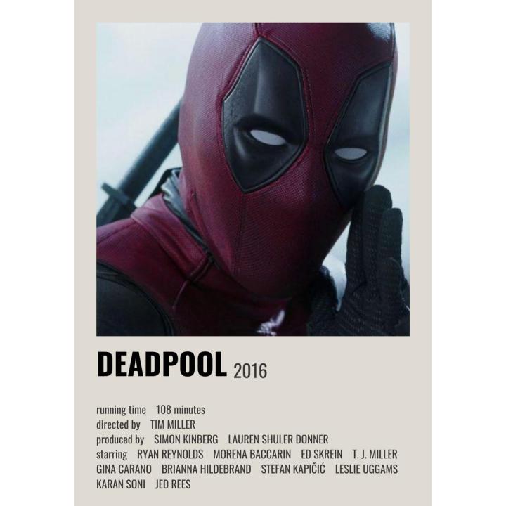 Deadpool by the Marvel MCU 2.0 Fan Posters Vinyl Paper Quotes Vintage ...