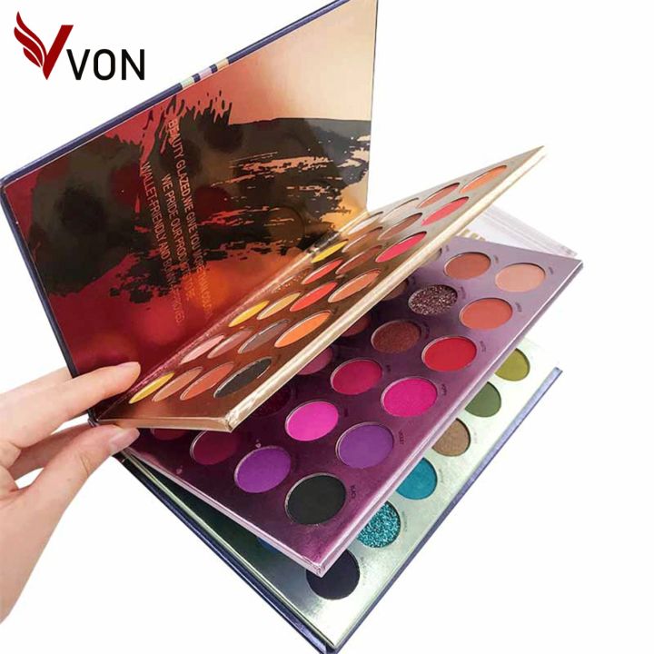 72-Color Book Eyeshadow Palette - Romantic Art Flower Theme, Highly ...