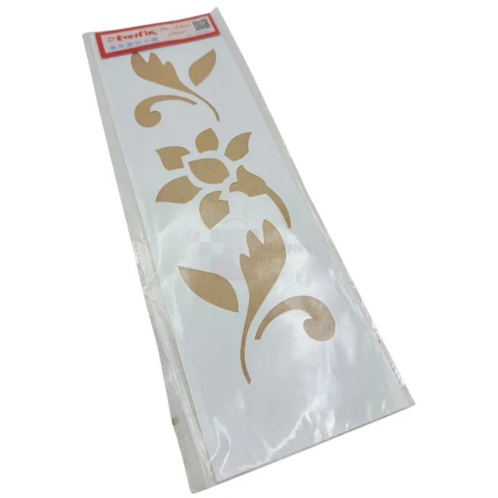 Flower Pattern Tracing Stencil - 16 Inch By 5 Inch - Craft Stencil ...