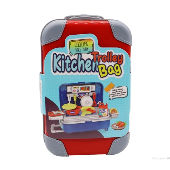 Mini Kitchen Trolley Bag Portable Cooking Suitcase For Kids | Daraz.pk