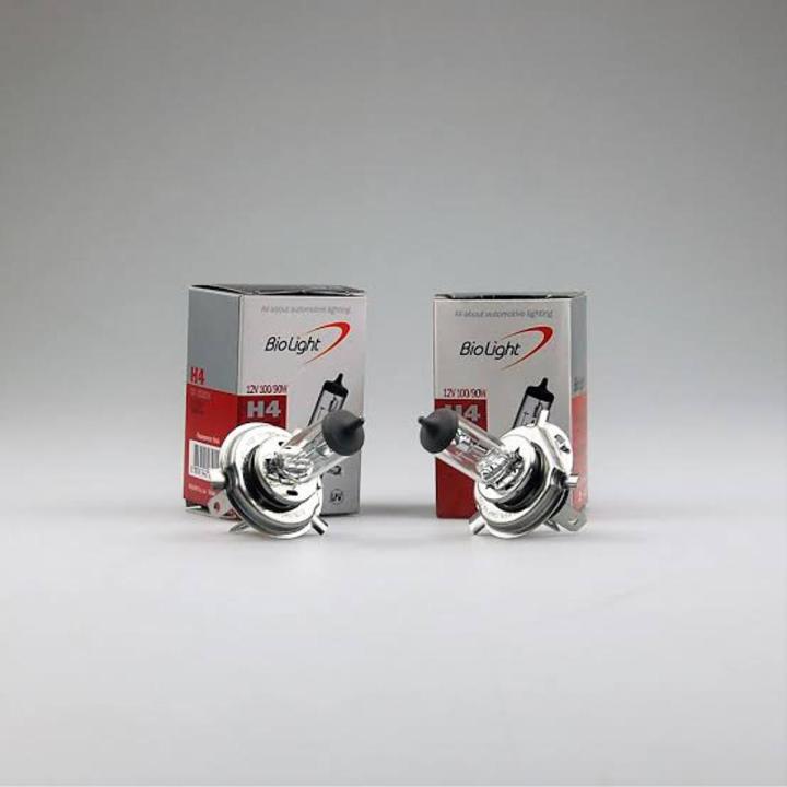 Car Headlight Halogen Bulb H4 12v, 100/90w Clear (Biolight korea ...