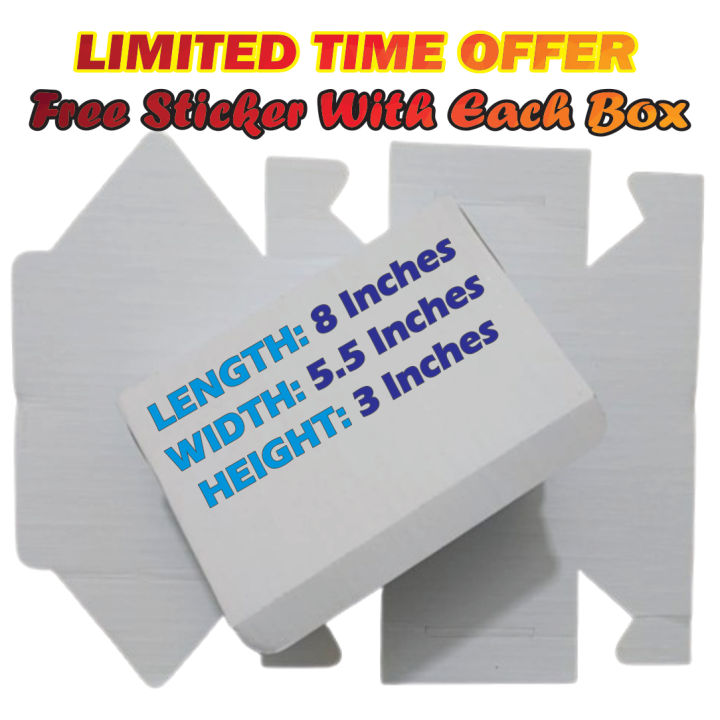 3-PLY White Hard Card Ecommerece Packing Boxes Size In Inches (8x5.5x3 ...