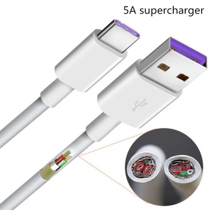 Original 100/200CM SuperCharge Type C Cable 5A Fast Charging Data USB-C Cord For Huawei P30 P20 ...