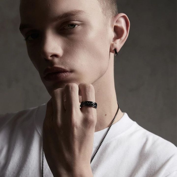 Goth Elegant Punk Fidget Spinner Rotating For Teens Women Anxiety Rings ...