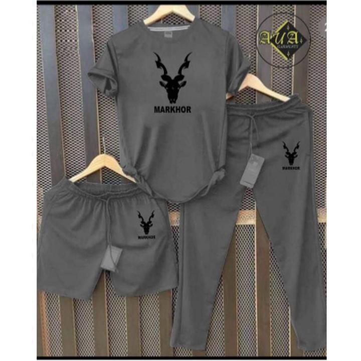 Markhor Printed Men's Tshirts and Trouser With Summer Boxer Shorts Pack ...