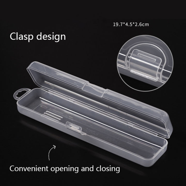1Pc Transparent Rectangle Nails Brush Storage Box Buffer File Nail Art ...