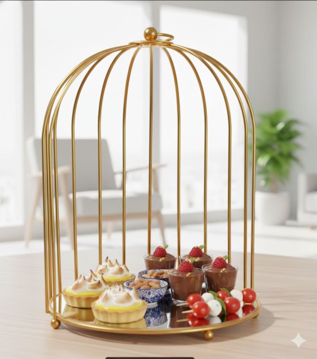 Golden Bird Cage Shaped Organizer Tray | Daraz.pk