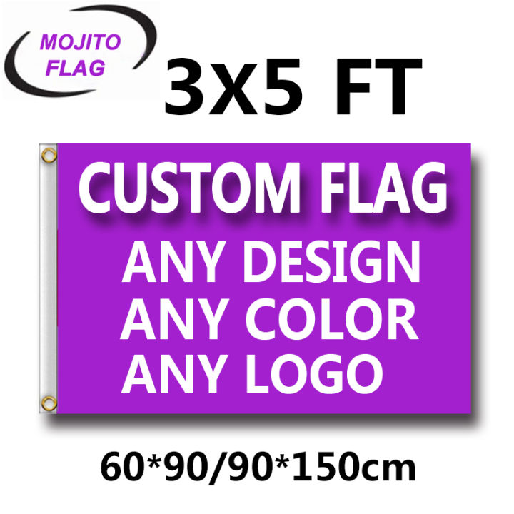 3'x5' Custom Banner Flags 3x5FT Flying 100D Polyester - Advertising ...