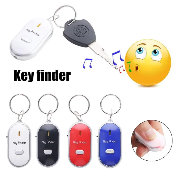 Flashing Beeping Pet Tracker Keychain Keyring Whistle Sensors Keyfinder ...