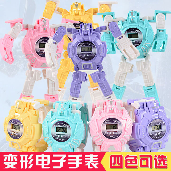 Children's toy cartoon deformation robot electronic watch | Daraz.pk
