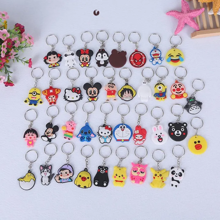 Ready Stock Free Gift Cute Cartoon Animation PVC Soft Rubber Keychains ...