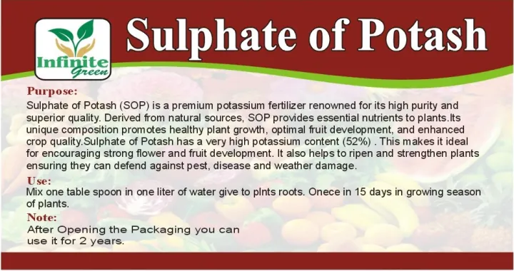 SOP (Sulfate of potash) Fertilizer for Fruits and Flower Plants 250 ...