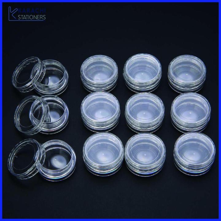 Calligraphy Ink Pot Jar 1 Set-12Pcs Clear Transparent Round Jars 5ML in ...