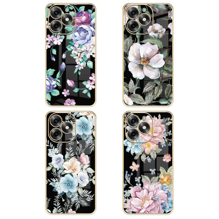 Itel A70 itela70 Painted flower electroplating shockproof straight edge ...