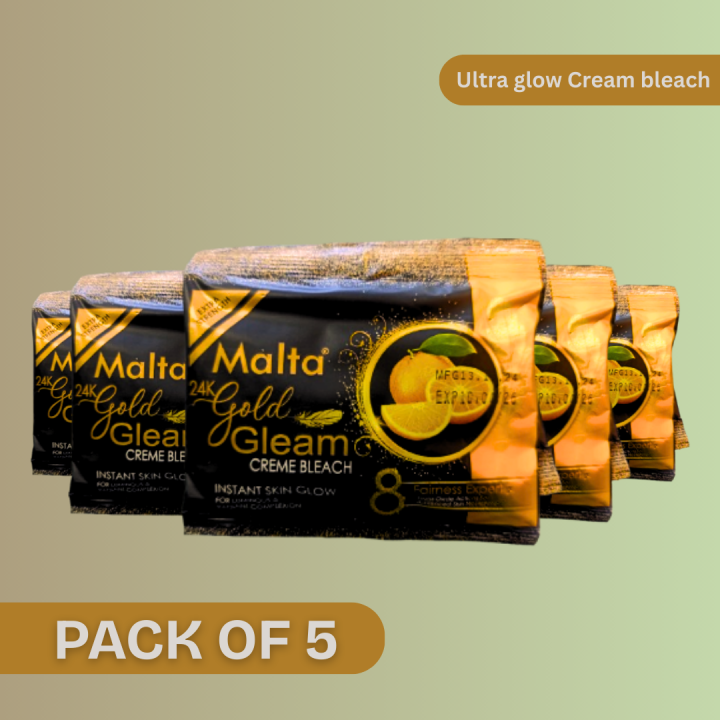 Malta Gold Cream Bleach Sachets (5 Packs) | Daraz.pk