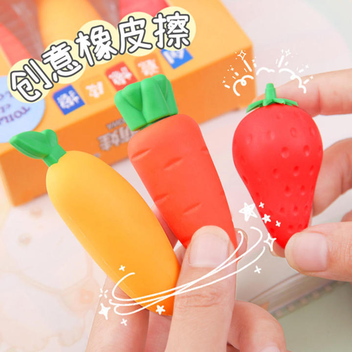 TPE Fruit Erasers Mango Carrot/Mango Cute Pencil Erasers 7cm/8cm ...