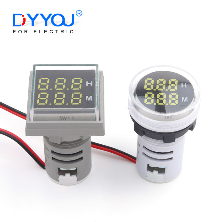DIY YOU Digital Timer Meter Led Round/Square AC 220V-380V Mini Signal ...