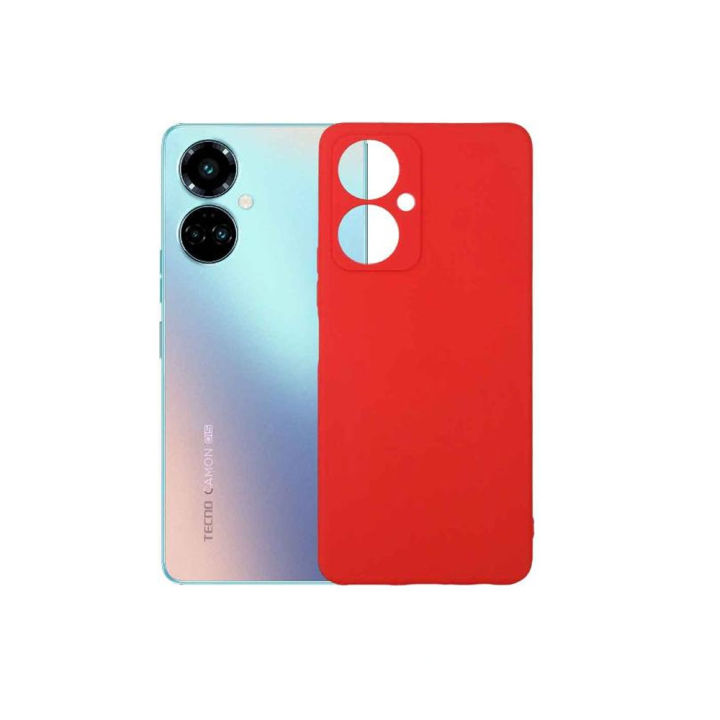 Tecno Camon 19 Pro Soft Silicone Case Mobile Pouch (Red) | Daraz.pk