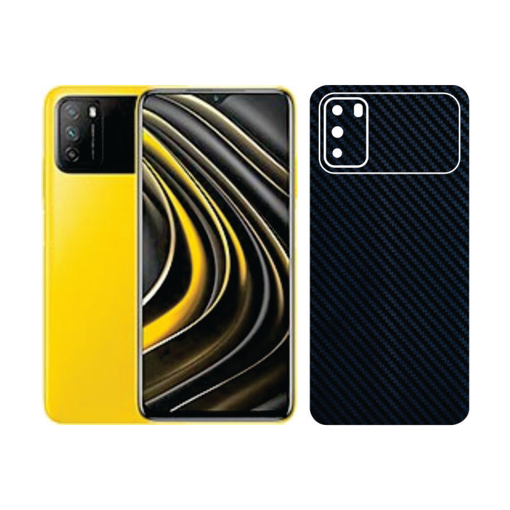 Xiaomi Poco M3 Back Paper OB Carbon Black Sheet Anti-stain Only Back ...