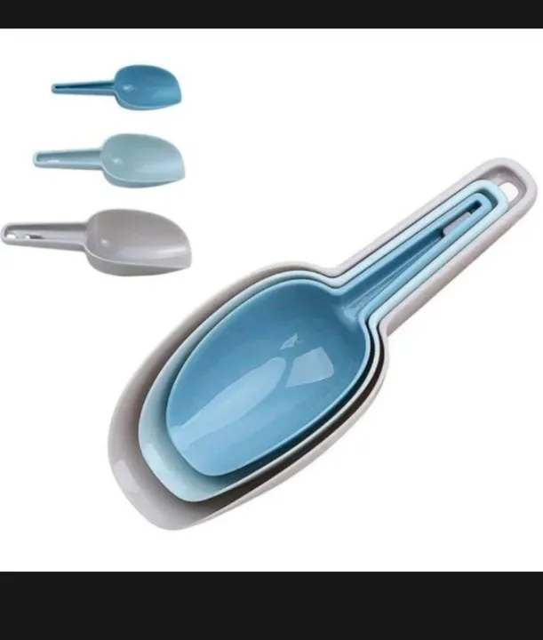 Ice Scoop Set of 3 Multi -Purpose Plastic Kitchen Scoops Bar Scooper ...