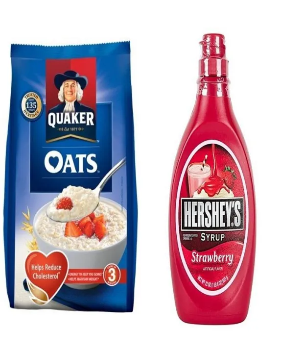 Pack Of 2- Oats 400G & Hersheys Strawberry Syrup 680G | Daraz.pk
