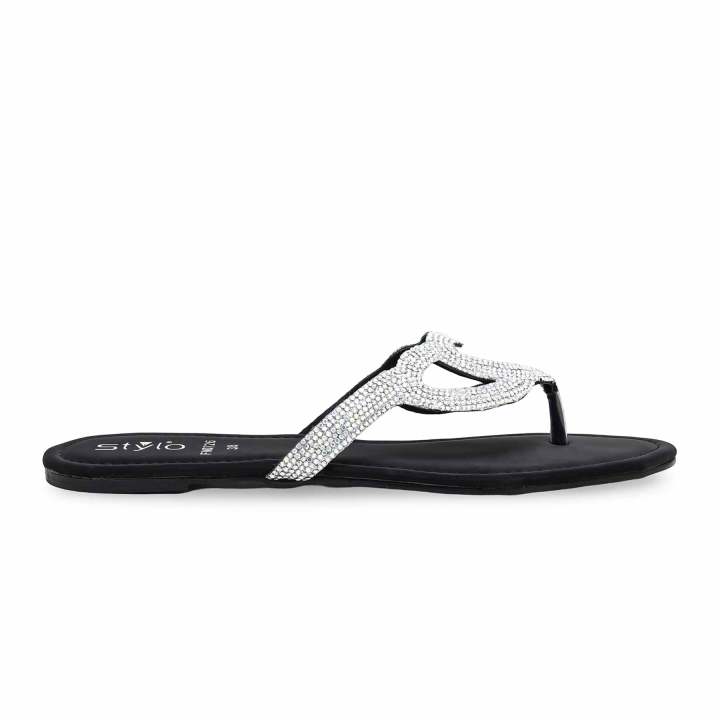 Stylo Black Fancy Chappal FN0726 Chappals For Women / Women Chappals ...