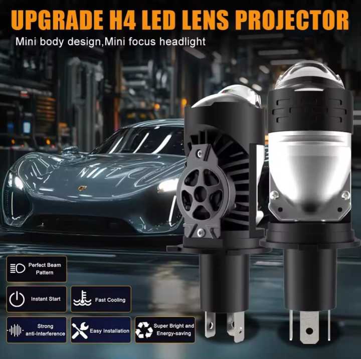 H4 High Power LED Projector Headlight (6000LM) | Super Bright ...