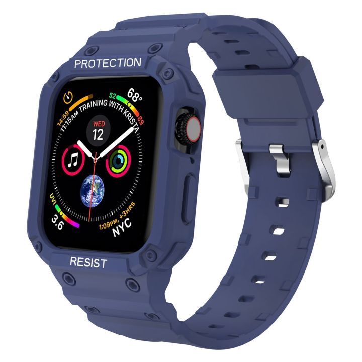 Watch Strap Three-proof Solid Color Integrated Watch Band For Apple ...