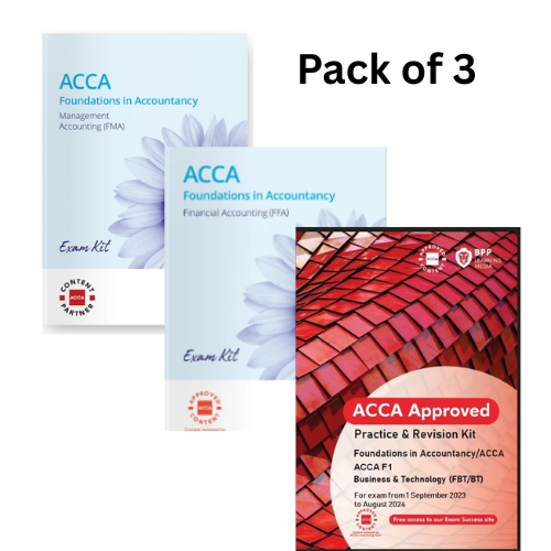 Kaplan ACCA F3 (FFA), F2 (FMA) Exam Kit 2025 and BPP F1 (FBT) Exam kit. PACK OF 3 | Daraz.pk