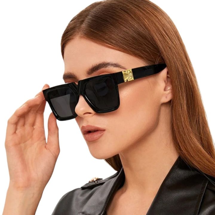 2024 Latest Black Rectangle Shape Sunglasses For Women - Retro Square ...