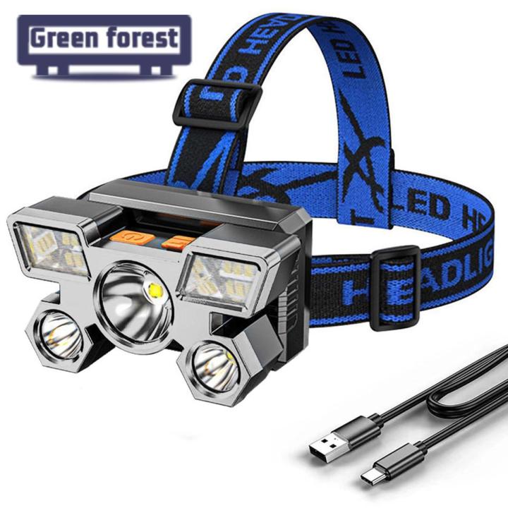 Green forest LED Headlight Angle Adjustable Battery-Powered LED ...