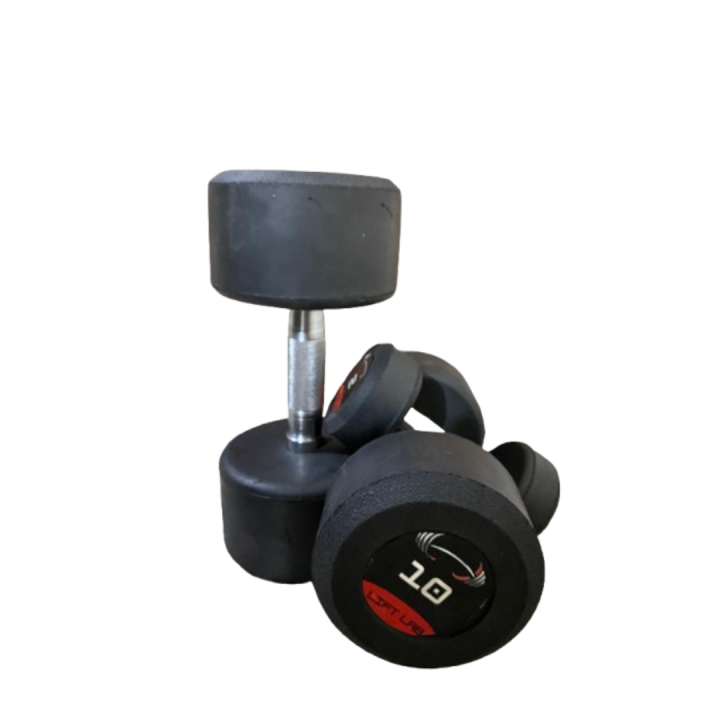 Lift Lab Rubber Coated Dumbbell with metal handle Pair of 1kg 2kg 3kg ...