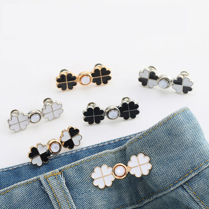 Fashion Four Leaf Clover Metal Jeans Button Snaps Detachable Pants ...