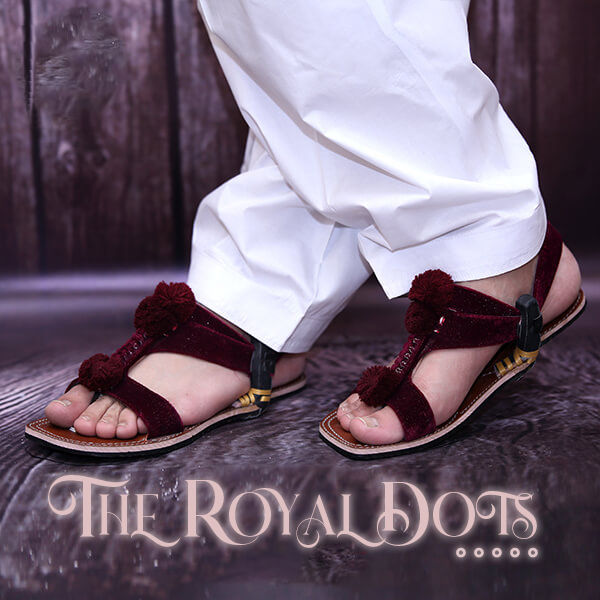 The Royal Dots Flex - Bannuwal Chappel - Maroon Color | Daraz.pk