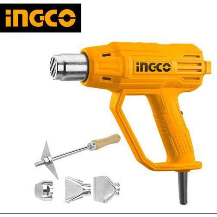 INGCO HG200038 Heat Guun with 1pcs scraper and 3pcs nozzles 2000 W Heat ...