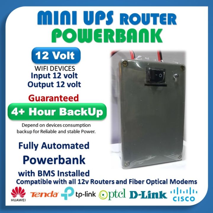 12V High-Quality Mini UPS Router Power Bank with Multi-Device ...