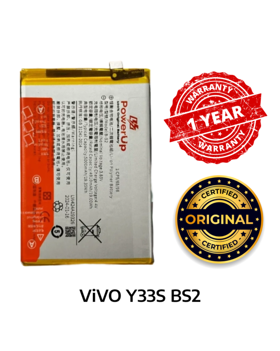 Vivo Y33s BS2 Original Battery with 1-Year Warranty | Daraz.pk