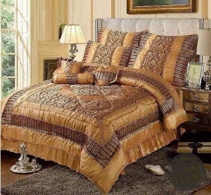 Bridal Bed Set - Luxurious Satin & Lace with Embroidered Details Bed ...