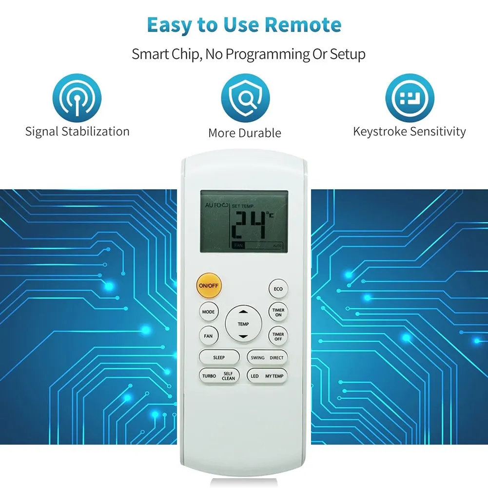 Replace Remote Control for Midea Air Conditioner RG57A7/BGEF RG57A6 ...